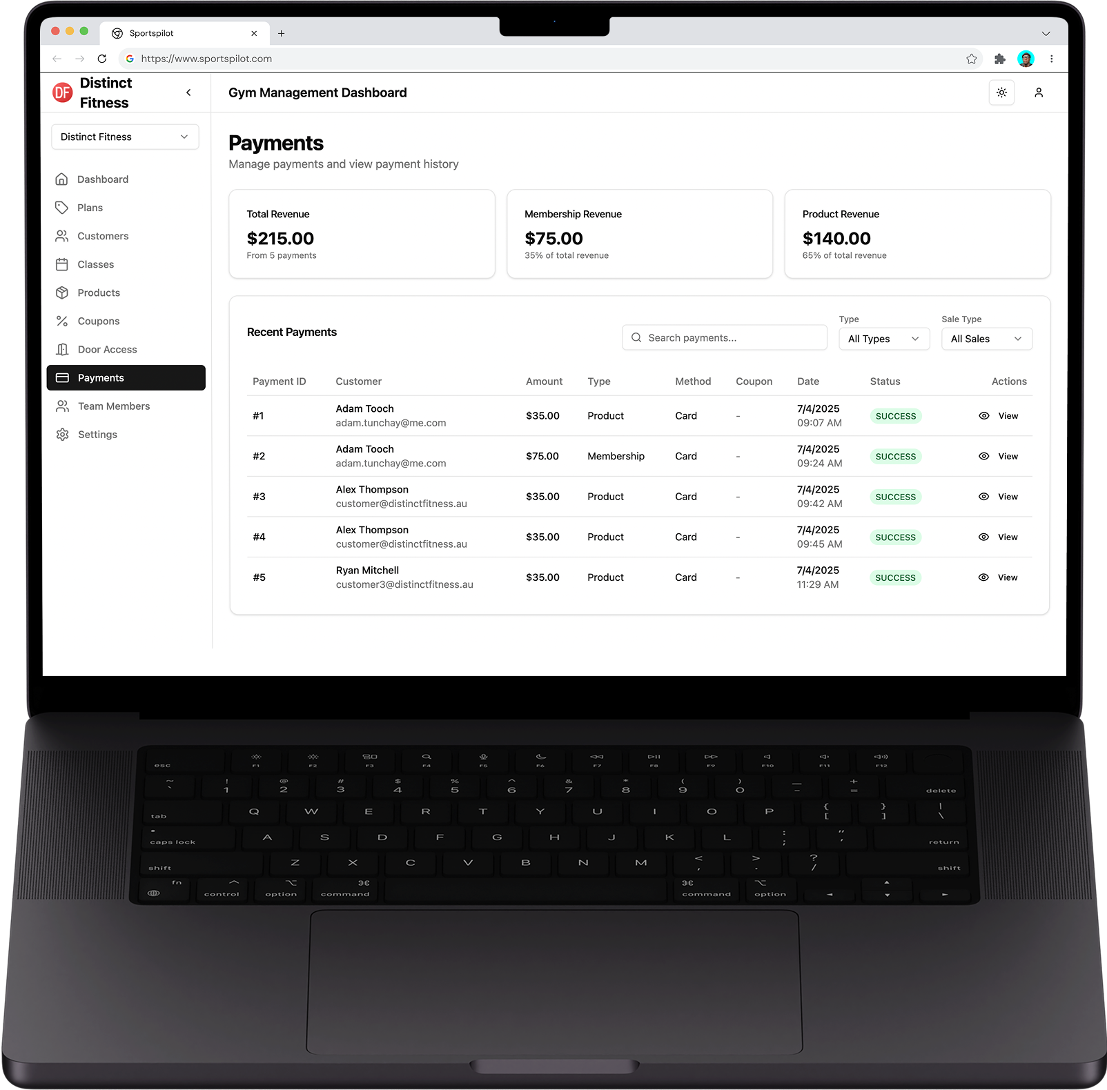 Payment Processing Interface